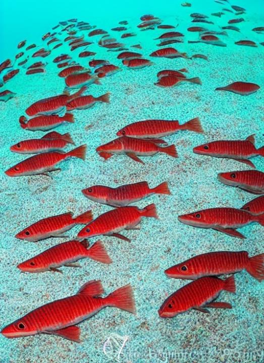 A school of stripey snappers under the Navy Pier near Exmouth, Western ...