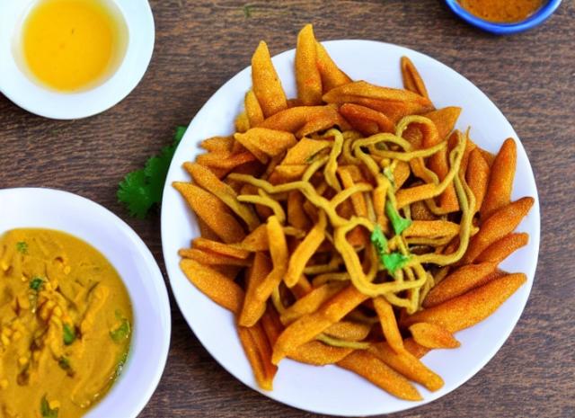traditional indian gujrati tea time snack food bhavnagri ganthia fry ...